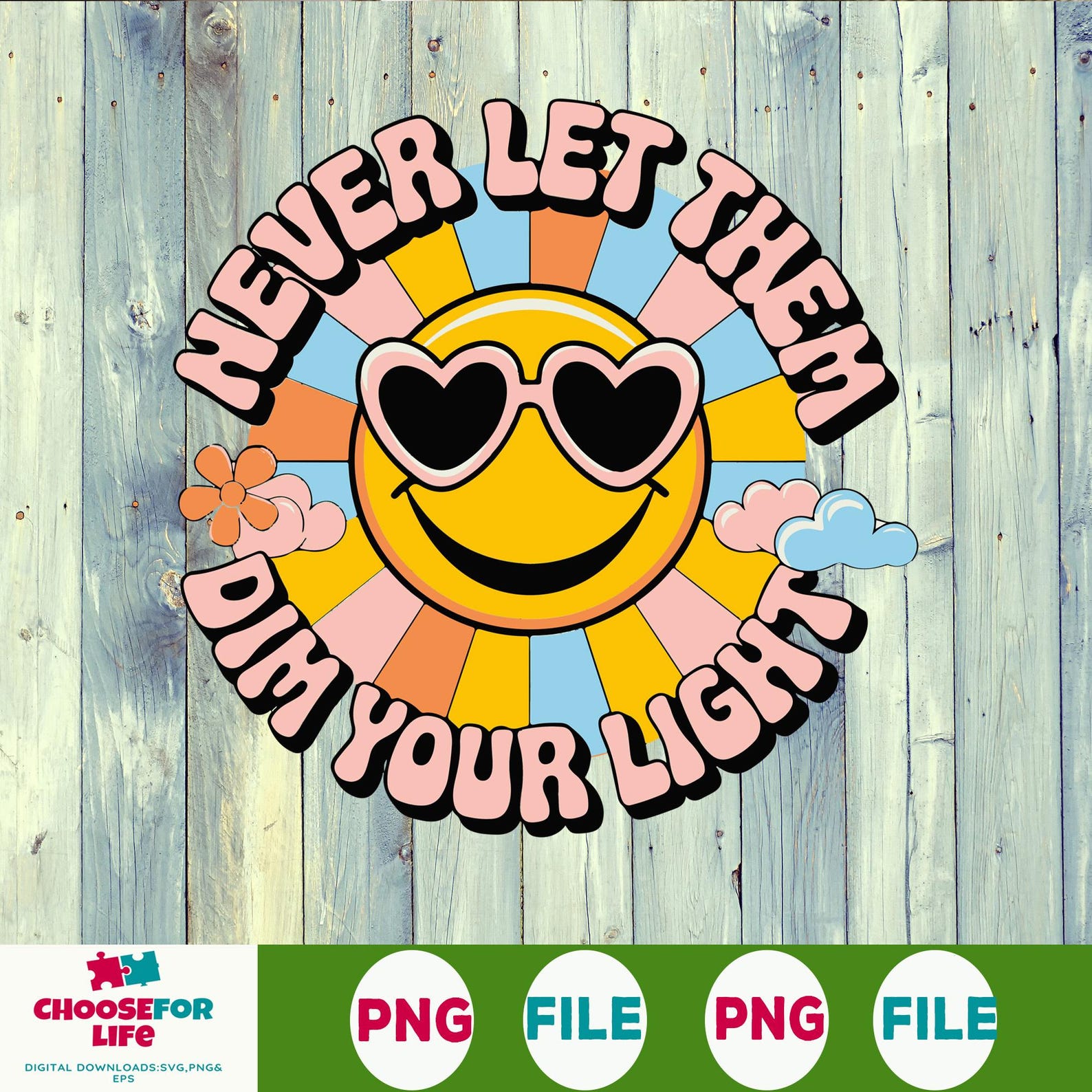 Never Let Them Dim Your Light SVG PNG, Inspirational Mental Health ...