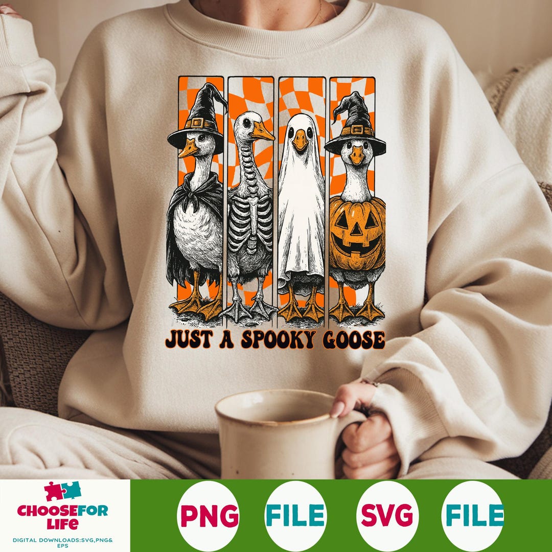 Spooky Goose Halloween PNG, Just a Spooky Goose Png, Funny Skeleton ...
