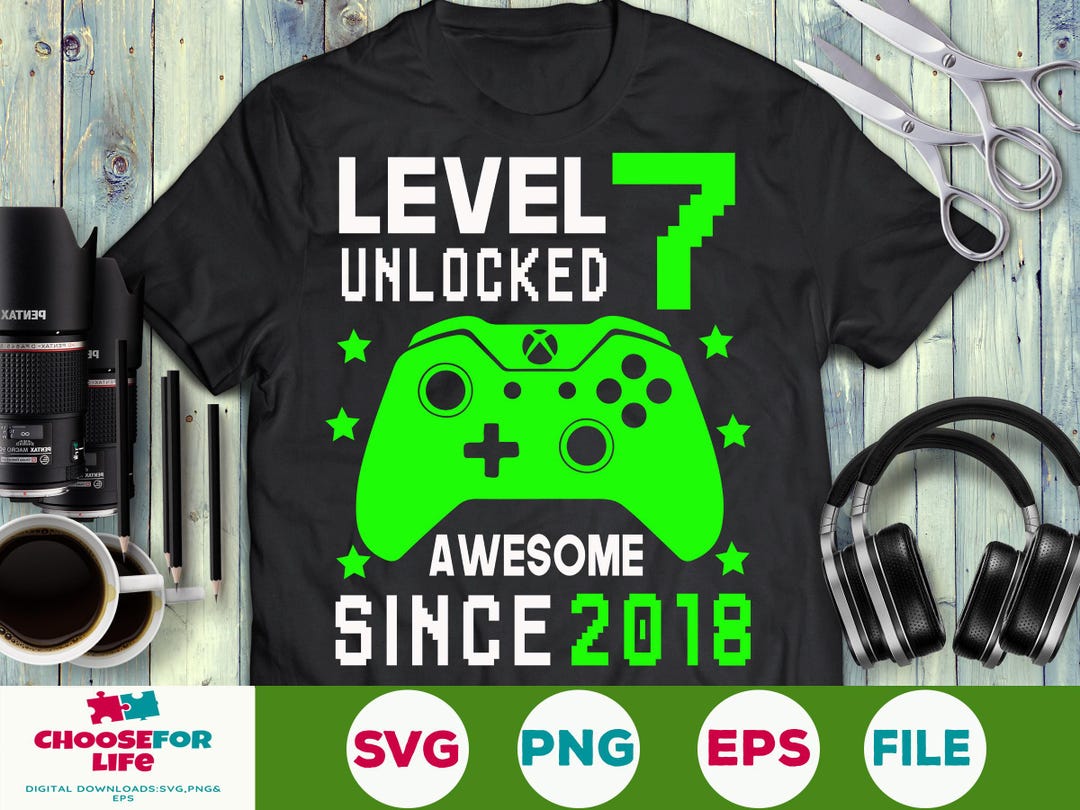 7th Birthday Svg, Level 7 Unlocked Svg, Birthday Boy Svg, Gamer ...