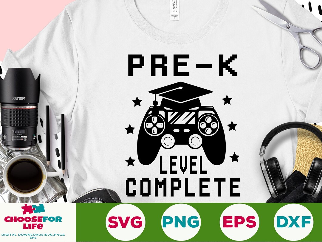 Pre-k Level Complete SVG Graduation Video Game Svg Pre-k Grad Svg Gamer ...