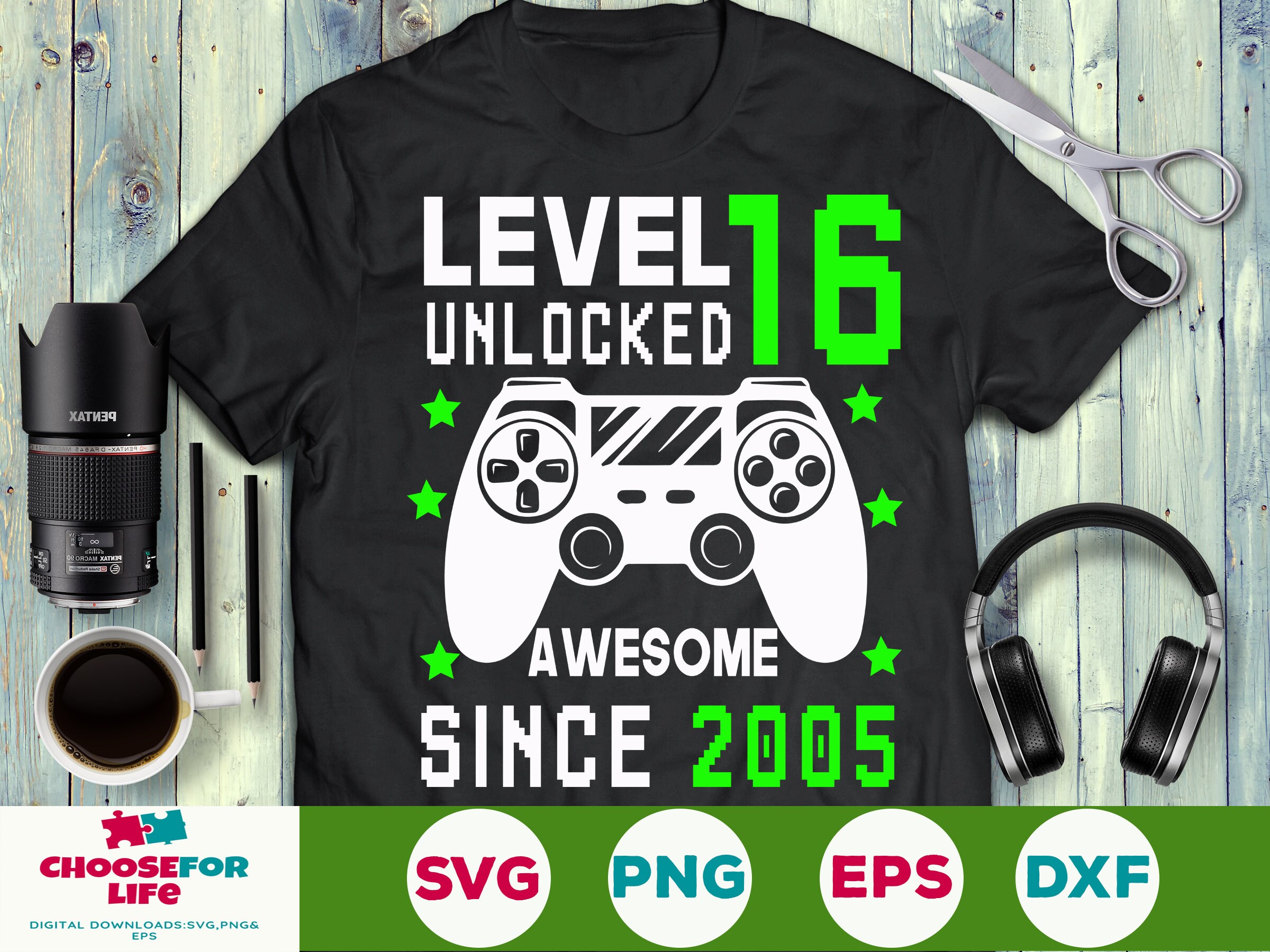 Level 16 Unlocked SVG 16th Birthday Boy Gamer 16 Years Old | Etsy