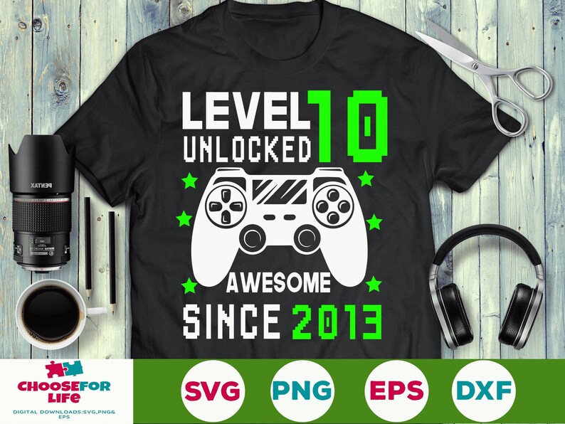 Level 10 Unlocked Svg 10th Birthday Boy Gamer 10 Years Old - Etsy