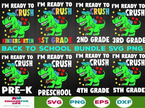 Back to School Bundle Svg Png Boy T-rex Dinosaur I'm - Etsy