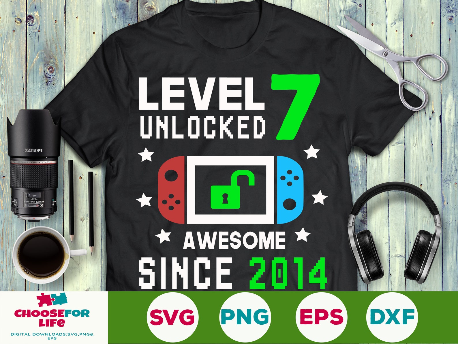 Level 7 Unlocked SVG 7th Birthday Boy Gamer 7 Years Old - Etsy