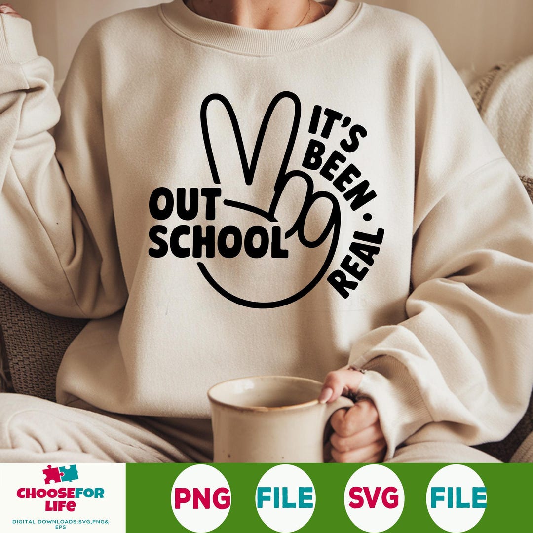 Peace Out School SVG PNG Last Day of School Shirt Design, End of Year ...