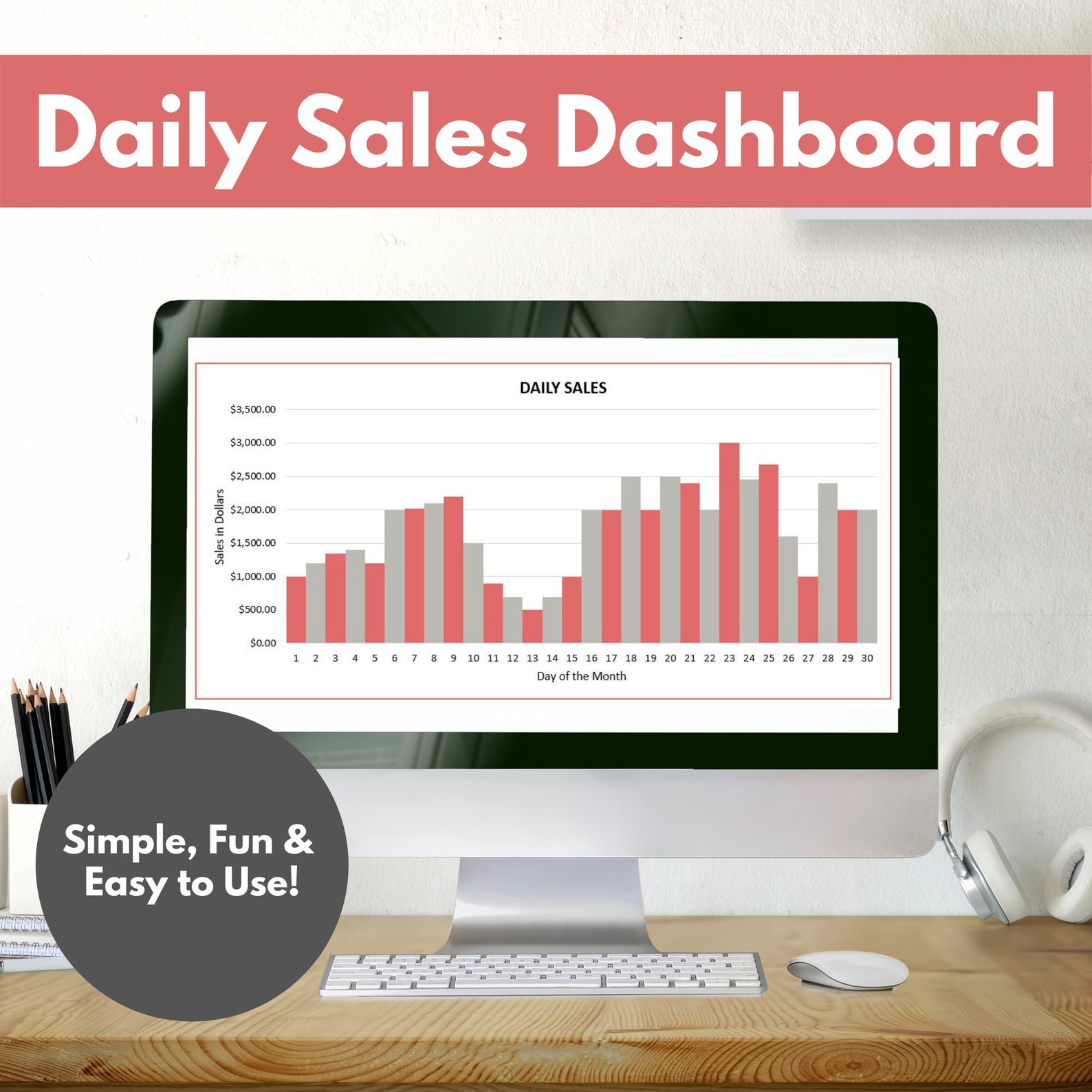Daily Sales Dashboard excel Spreadsheet Daily Sales Tracker Leading ...