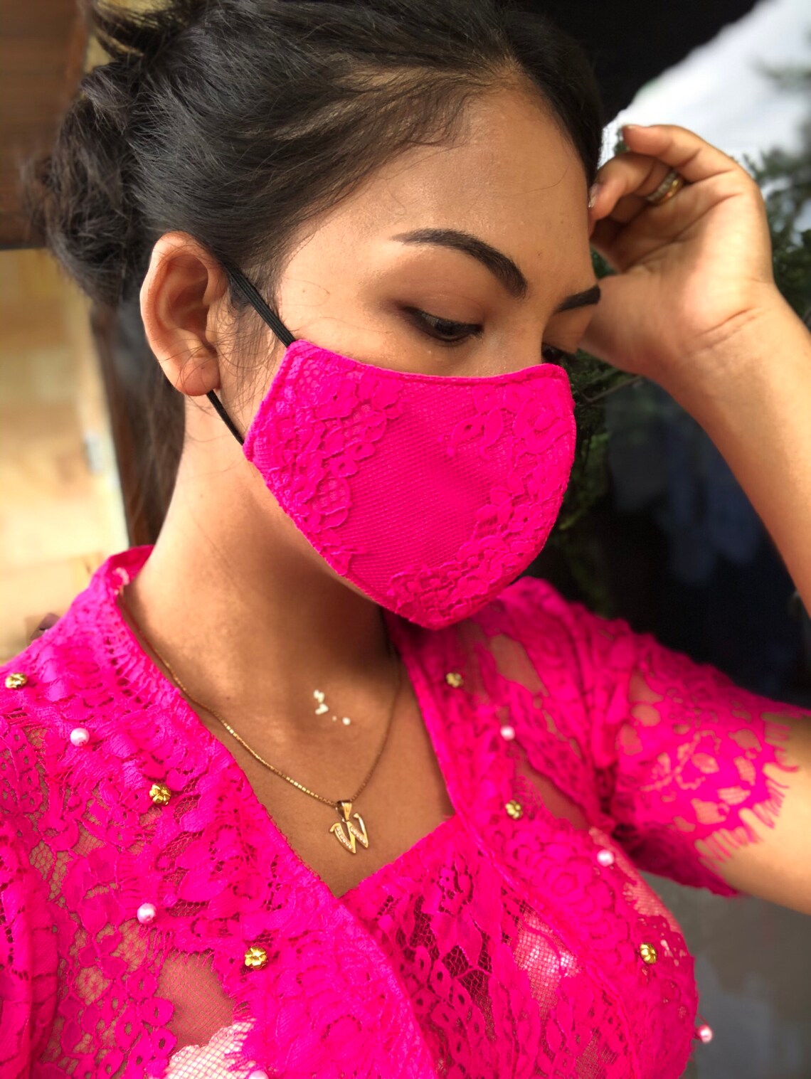 Bali Face Mask in Bali Brocade With 3 Ply Inside - Etsy Denmark