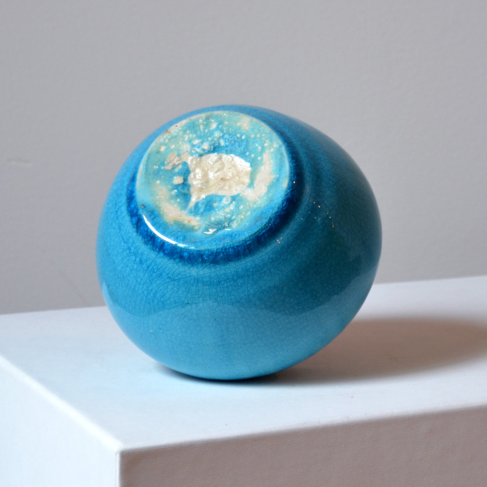 Pisgah Forest Pottery Vase Collectible Vintage Hand Thrown Turquoise ...