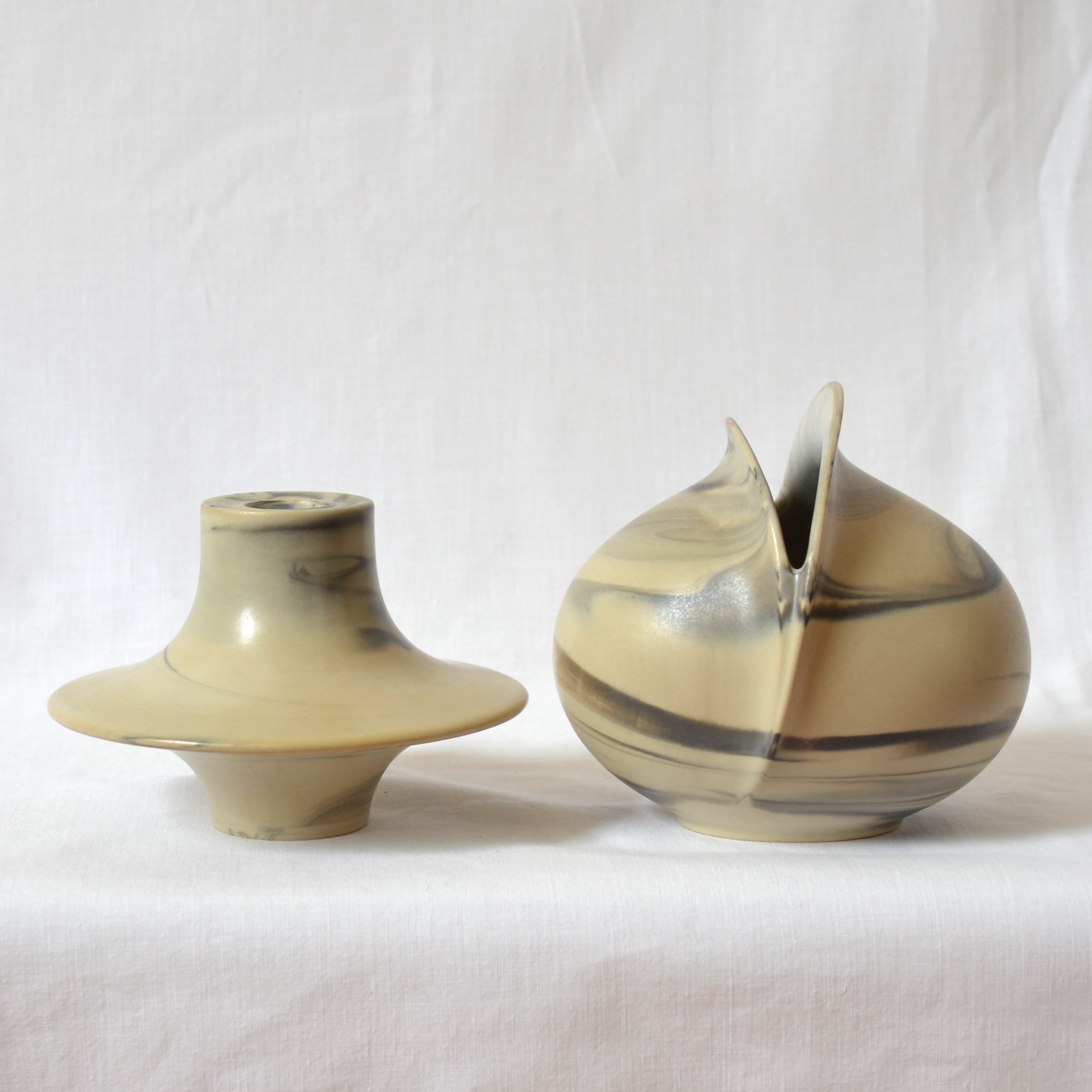 Karl Scheid for Rosenthal Porcelain Candlestick Holder Queenberry Marble Edition / Selb, Germany ...