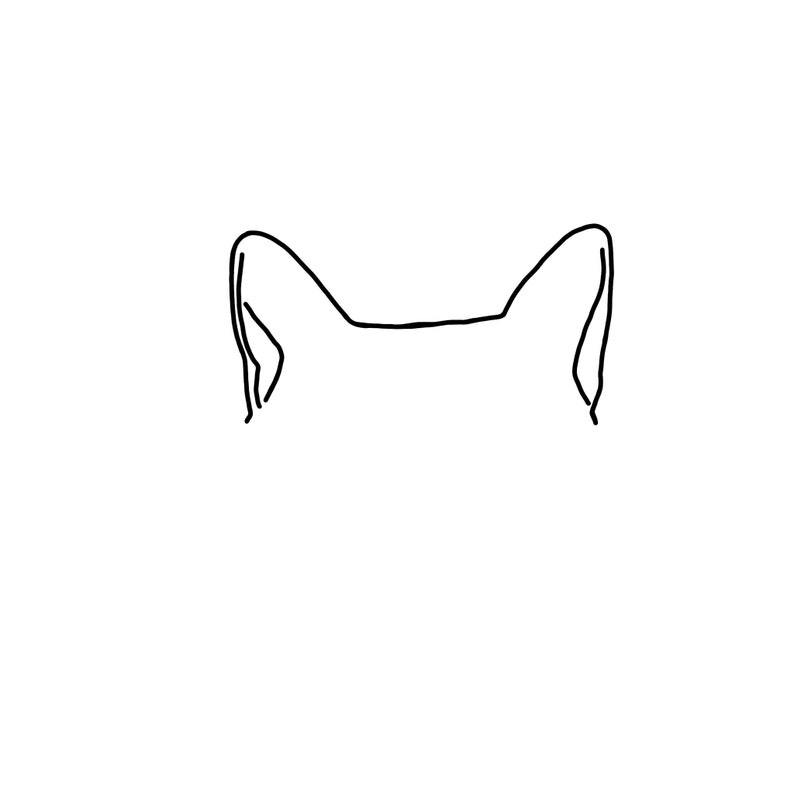 Pet Ears Sketch Line Drawing and Pet Ear Tattoo and Decal Designs, Dog ...