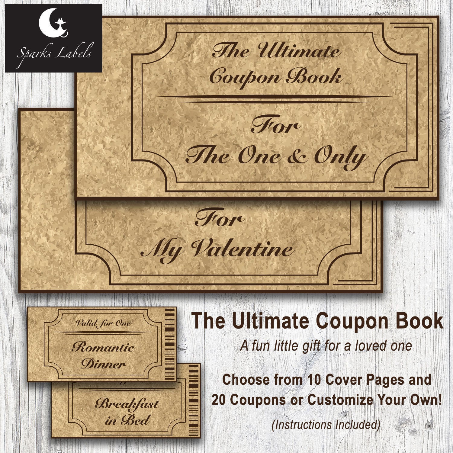 Editable Vintage Coupon Book for Valentine/husband/wife/sibling/brother ...