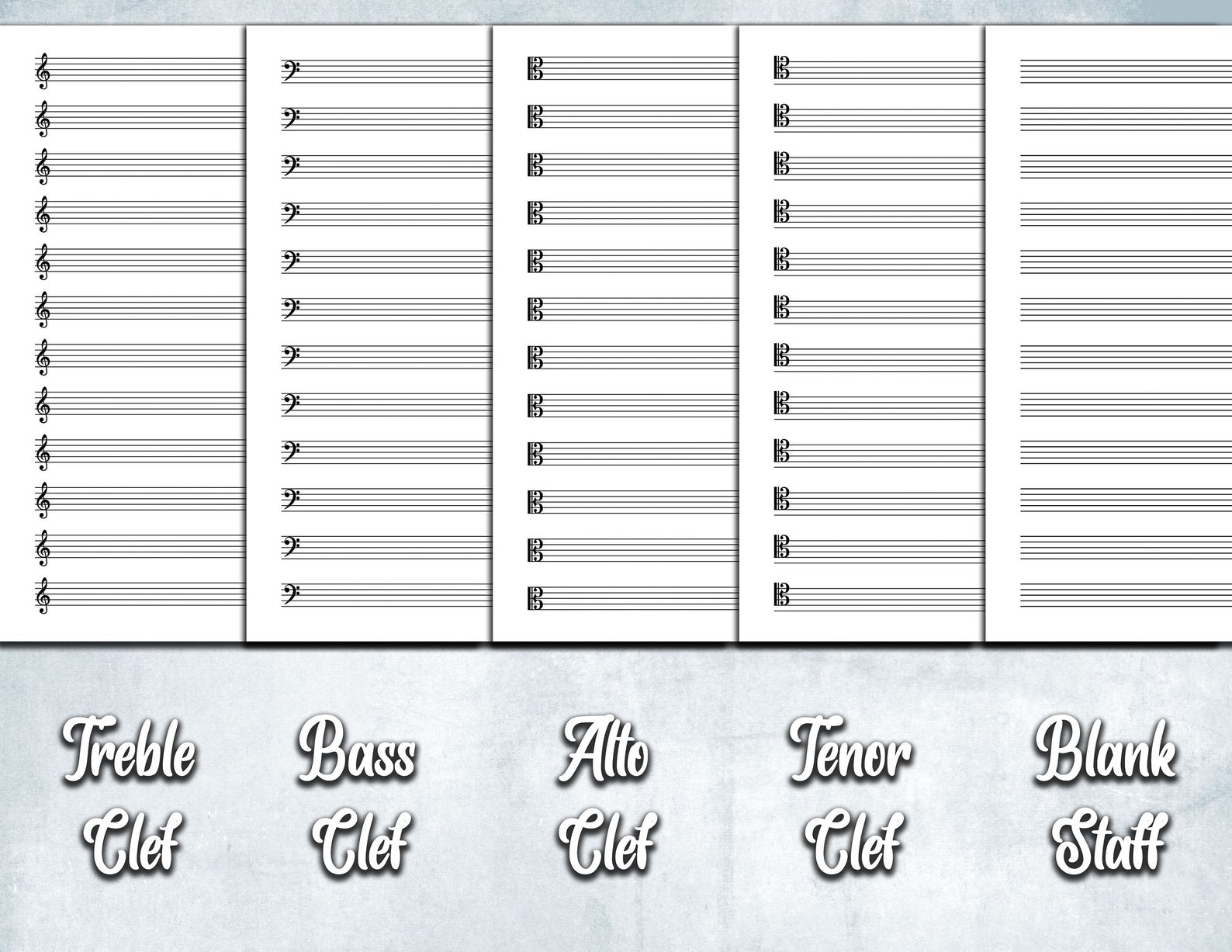 Blank Staff Paper for Musicians - Printable, Piano, Violin, Instruments ...