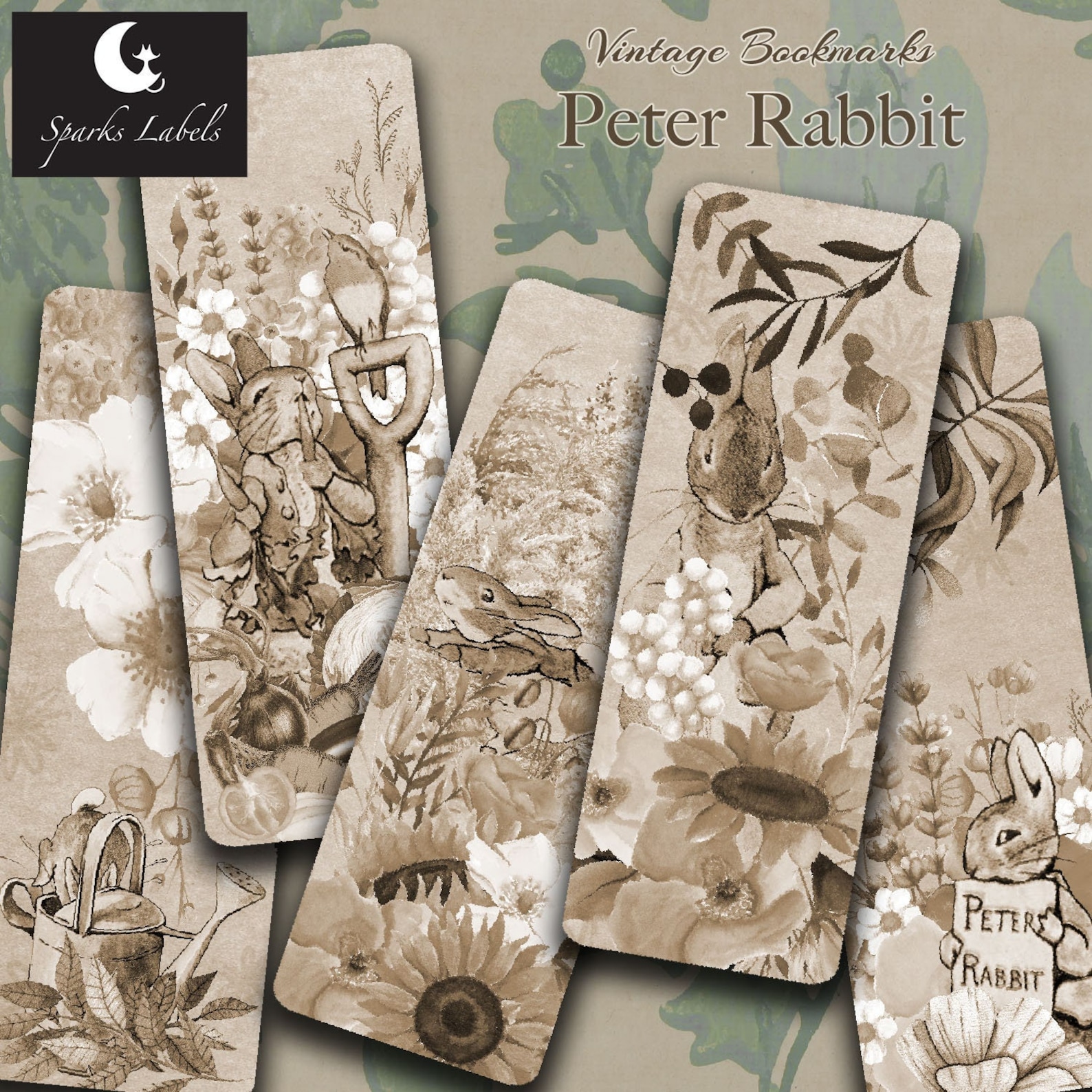 Peter Rabbit Vintage Bookmarks, Printable, Digital Download, Antique ...