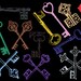 Glitter Keys Clip Art, 12 Elements, Vintage Keys, Digital Overlays ...