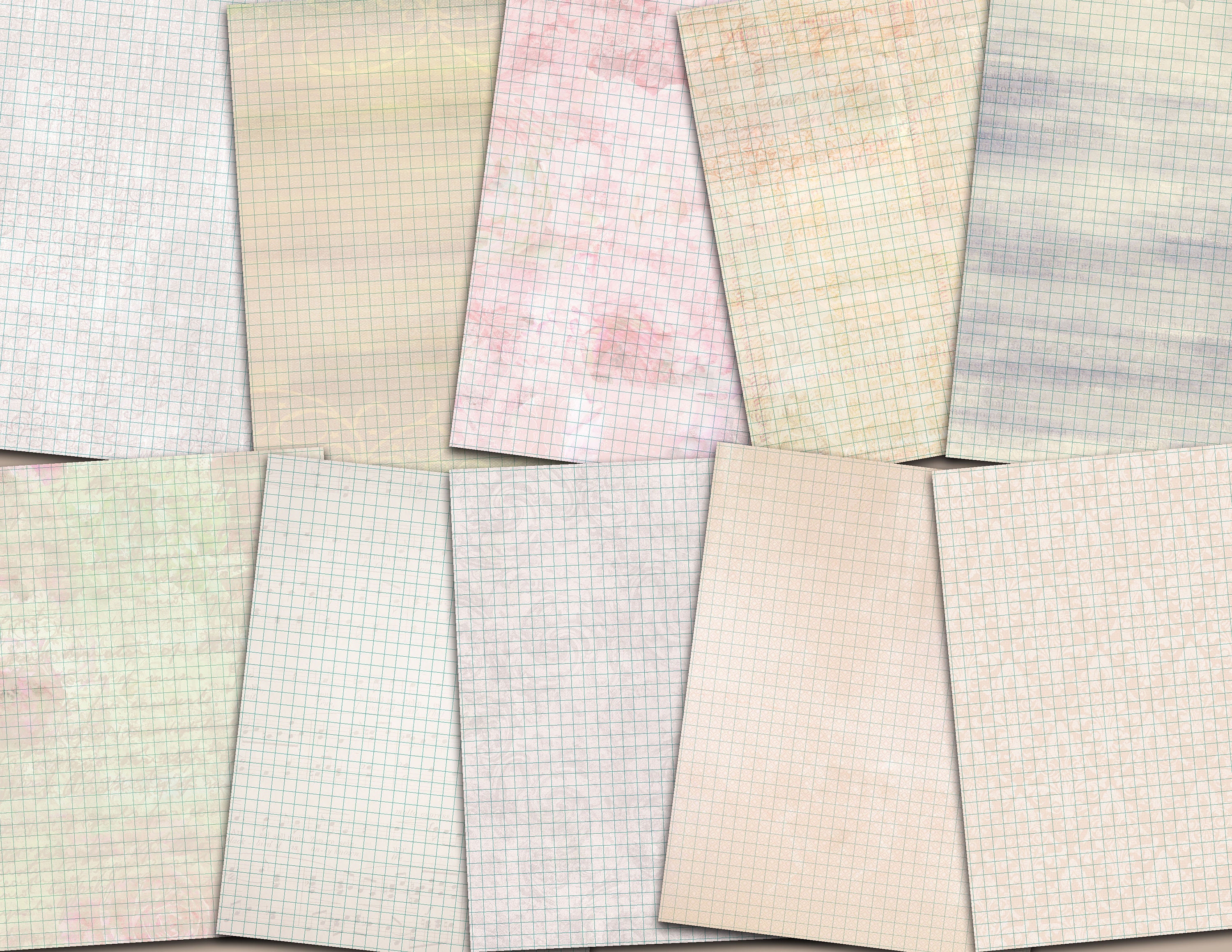Vintage Fancy Graph Papers, Printable Backgrounds, Digital Papers ...
