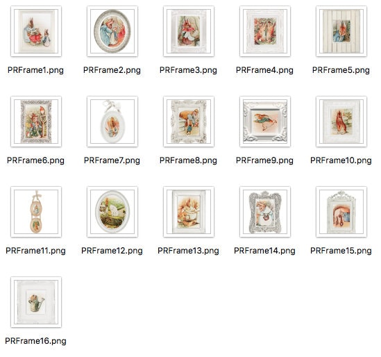 Framed Vintage Peter Rabbit Clip Art Whitewashed Frames - Etsy