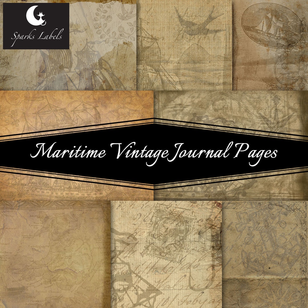 Maritime Vintage Junk Journal Pages, Ships, Sea, Marine, Printable ...