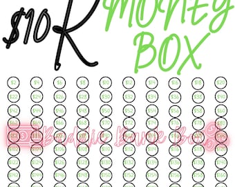 10K Money Savings Box Template | Editable Canva Smash Box Design ...