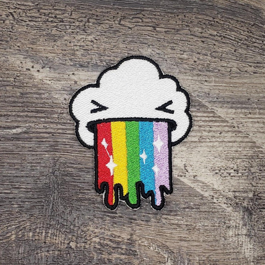 Cloud Puking a Rainbow Patch - Etsy