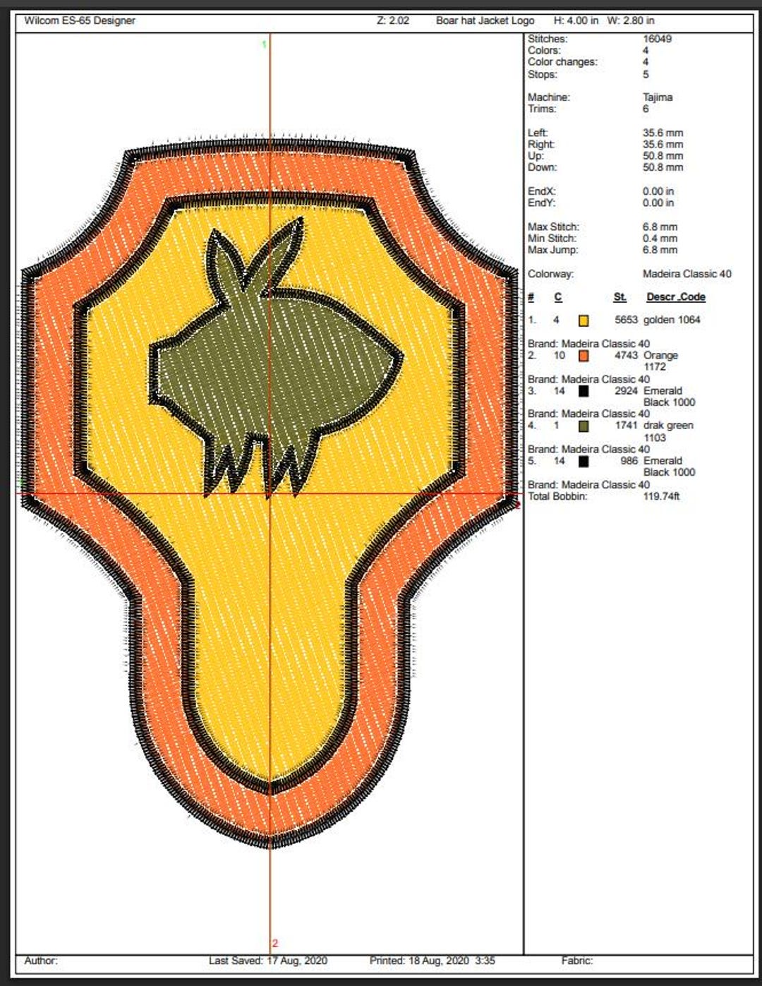 Boar Hat Tavern Uniform Shoulder Patch EMBROIDERY DESIGN - Etsy
