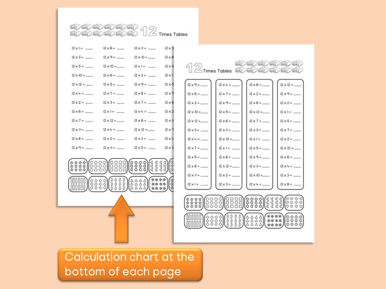 Times Tables Printable Worksheets X8 up to X12, Kids Learning Home ...