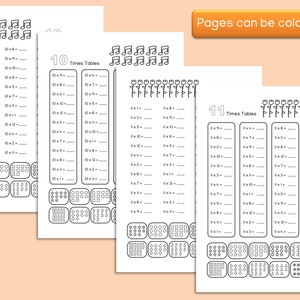 Times Tables Printable Worksheets X8 up to X12, Kids Learning Home ...