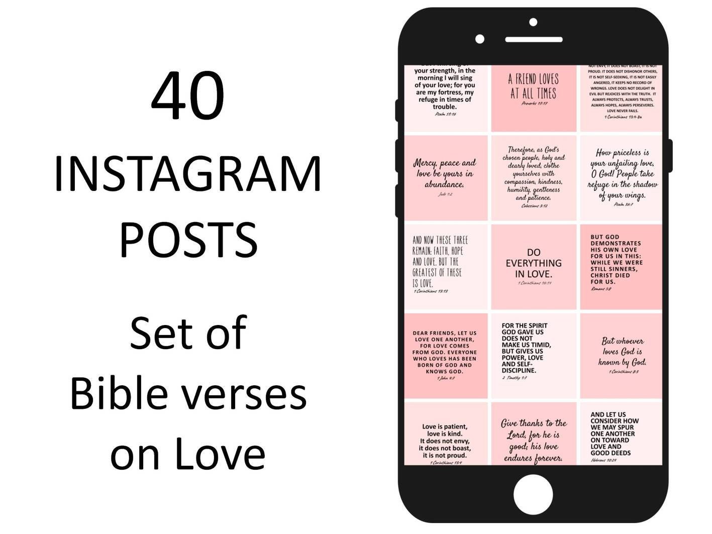 40 INSTAGRAM POSTS, Bible Verses on LOVE, Christian Lifestyle Social ...