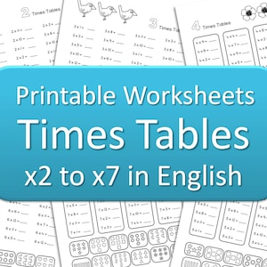 Times Tables Printable Worksheets X2 up to X7, Make Math Fun, Home ...