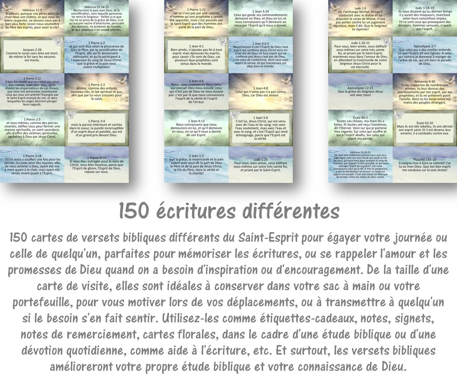 150 Printable Assorted Bible Verse Cards Holy Spirit God Christian ...