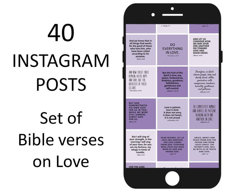 40 INSTAGRAM POSTS, Bible Verses LOVE Christian Lifestyle Social Media ...