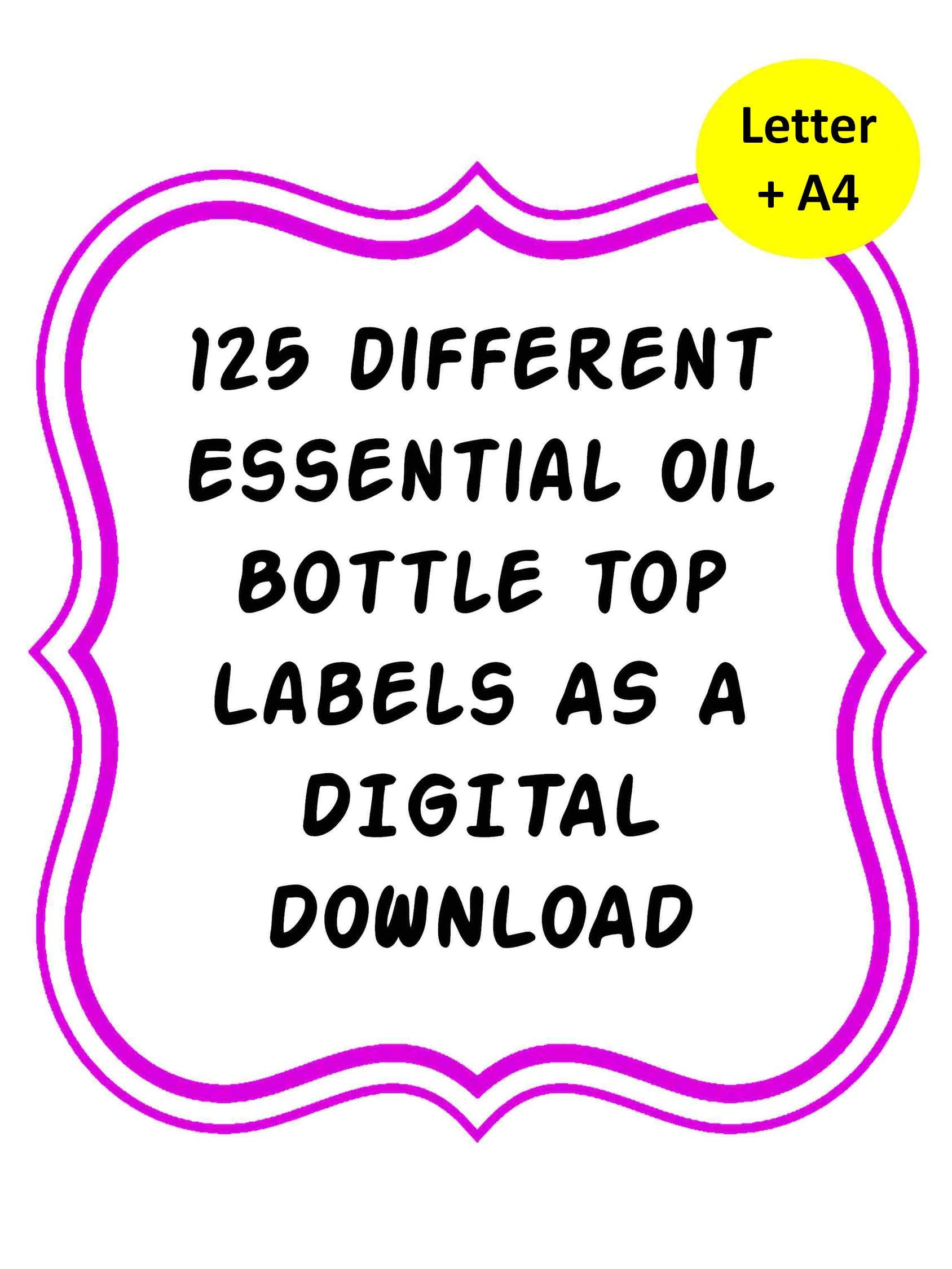 Page of 125 Different Essential Oil Bottle Top Cap EO Labels 1/2 Inch ...
