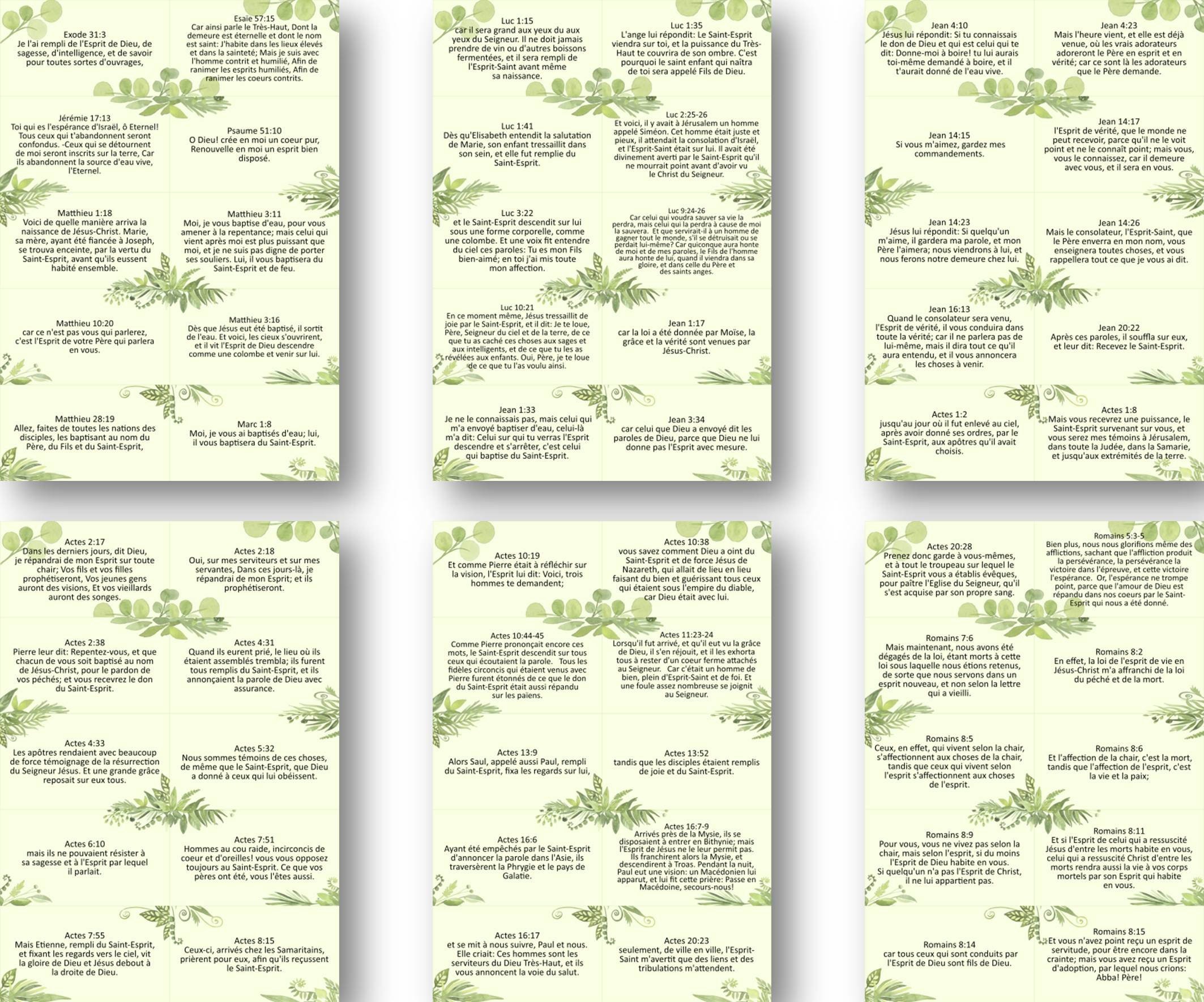 150 Printable Assorted Bible Scripture Verse Cards Holy Spirit God ...