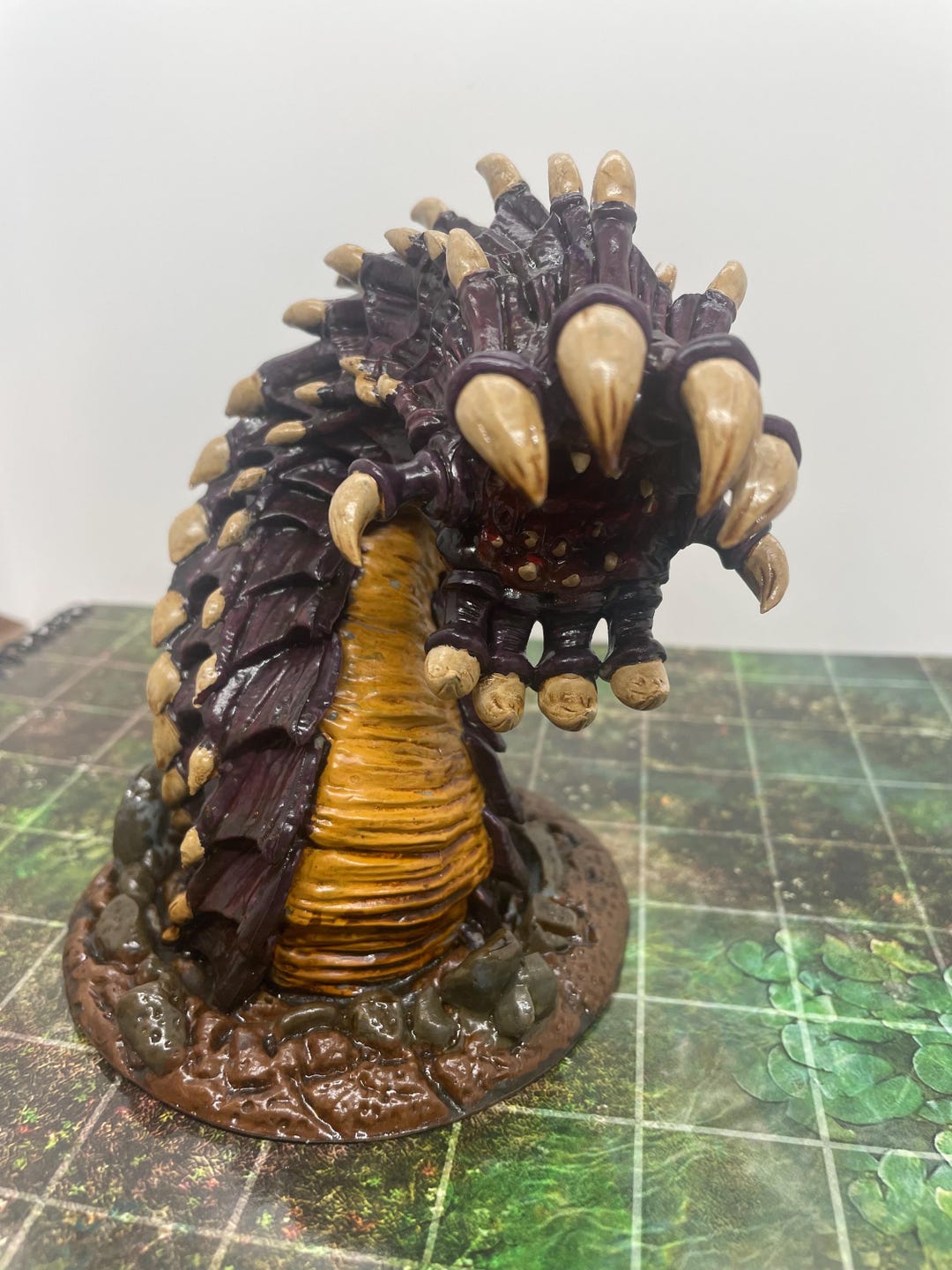 Painted Goremaw Great Purple Worm Miniature Tabletop RPG, Dungeons and ...