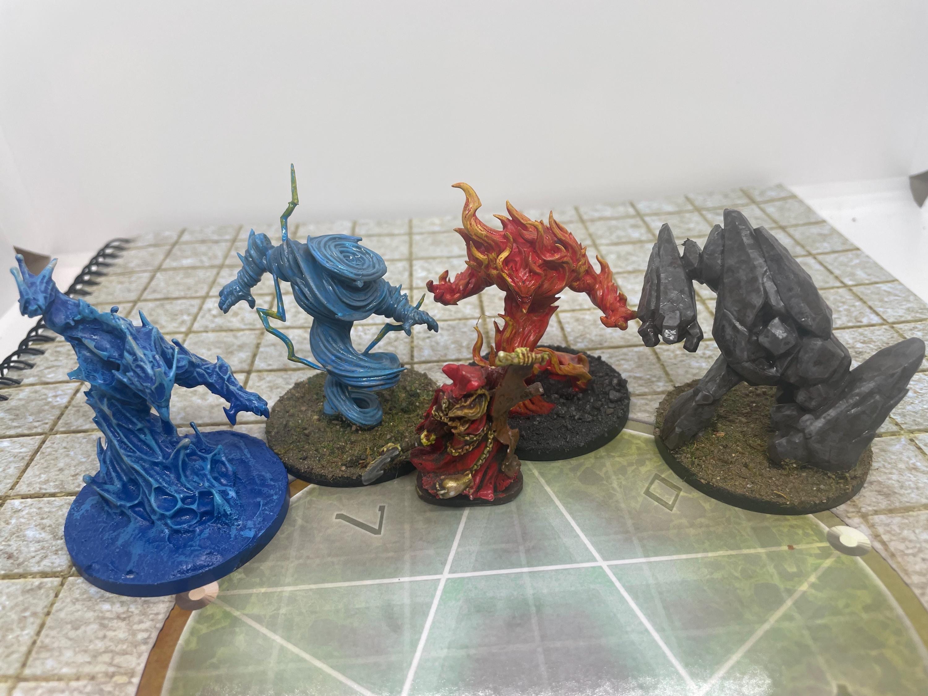 3D Printed Painted Elementals - Tabletop RPG, Dungeons and Dragons, D&D ...