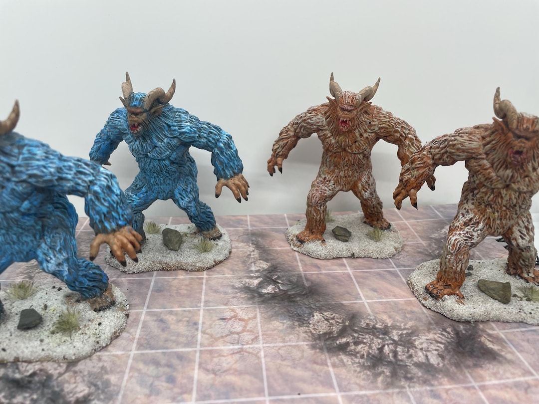 Painted Abominable Yeti Miniatures - Tabletop RPG, Dungeons and Dragons ...