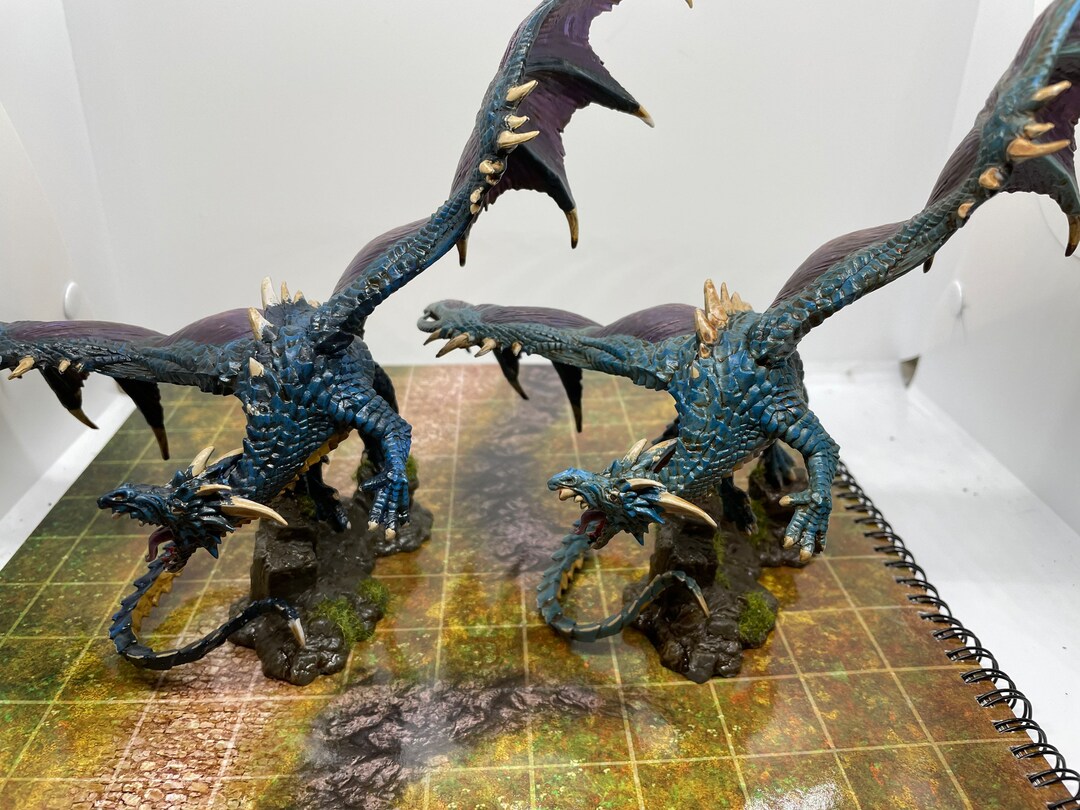 Painted Narthrax Blue Dragon Miniature - Tabletop RPG, Dungeons and ...