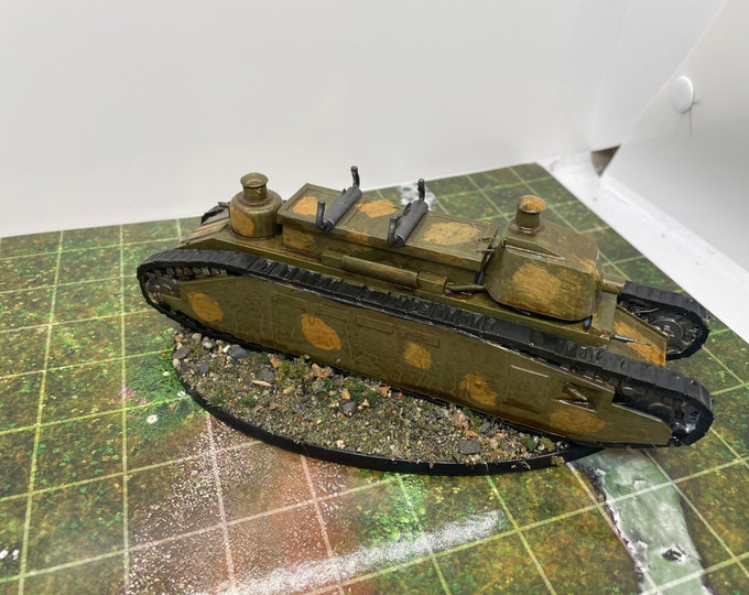 Painted 3D Printed French WW1 WW2 Char 2C Superheavy Tank - Tabletop ...