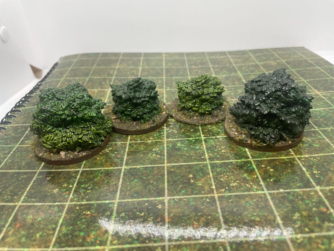 Painted 3D Printed Bushes Miniature Scatter Terrain - Tabletop RPG ...