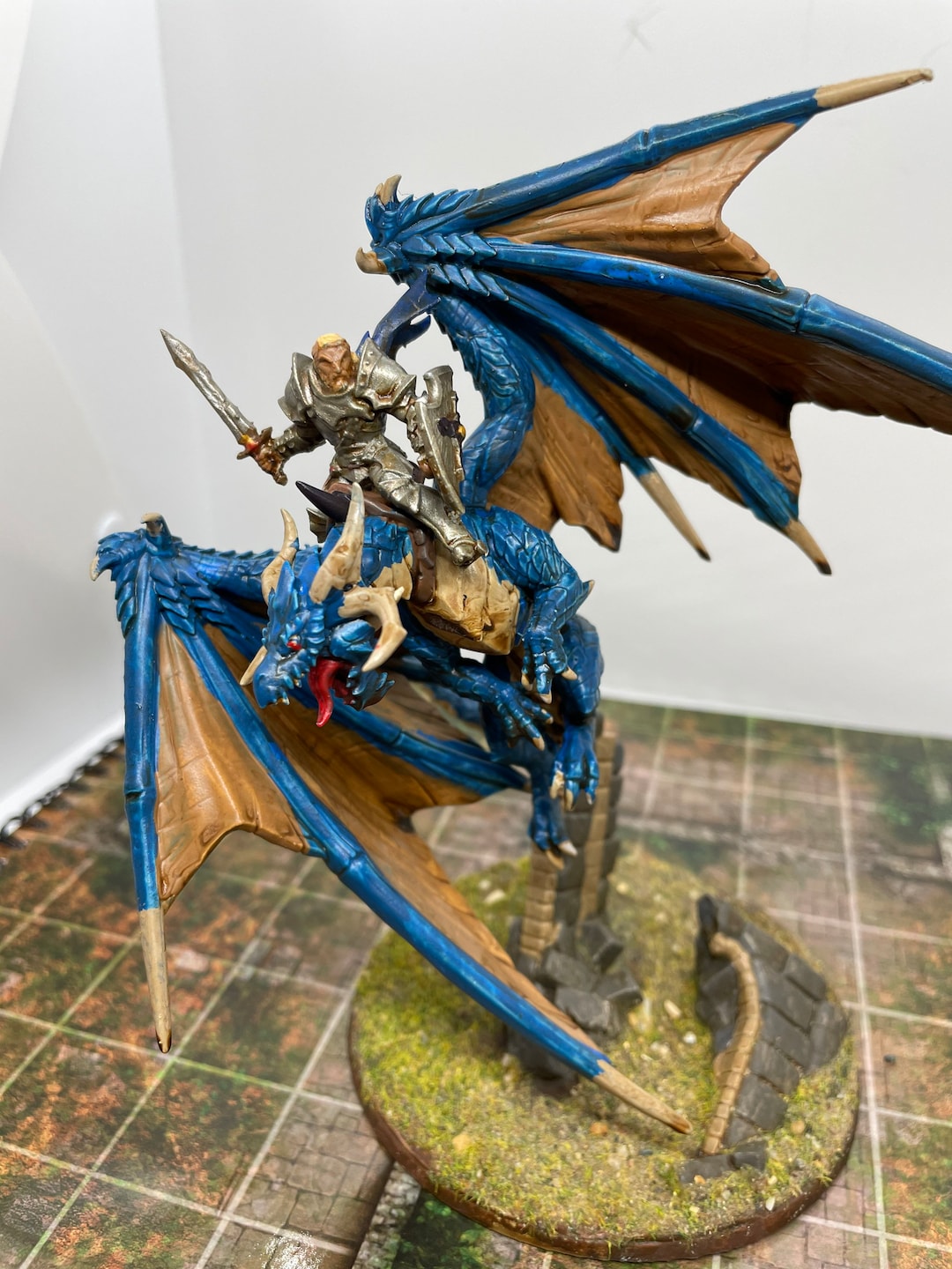 Hand-painted 3D Printed Blue Dragon Knight Miniature: Tabletop RPG - Etsy