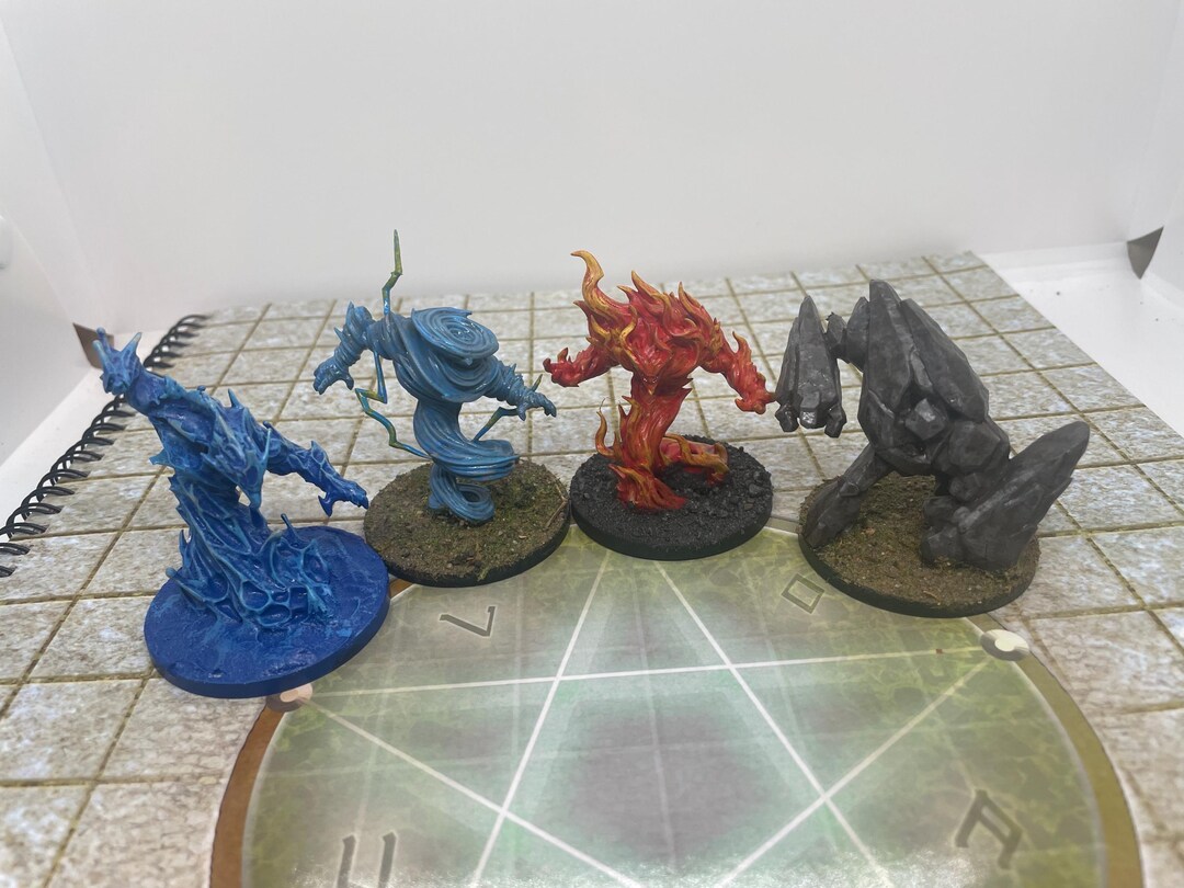 3D Printed Painted Elementals - Tabletop RPG, Dungeons and Dragons, D&D ...