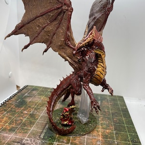 Painted Adult Red Dragon Miniature - Tabletop RPG, Dungeons and Dragons ...