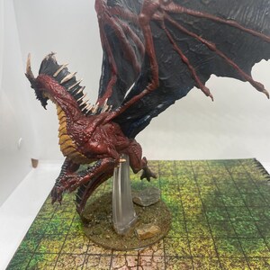 Painted Adult Red Dragon Miniature - Tabletop RPG, Dungeons and Dragons ...