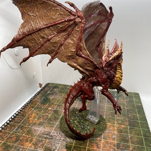 Painted Adult Red Dragon Miniature - Tabletop RPG, Dungeons and Dragons ...