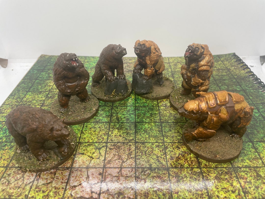 3D Printed Painted Bears (armored and Regular) Miniature - Tabletop RPG ...