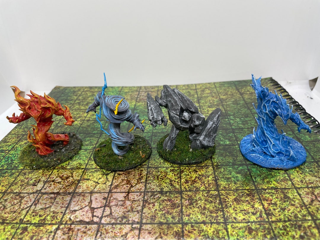 3D Printed Painted Elementals Tabletop RPG Dungeons and - Etsy