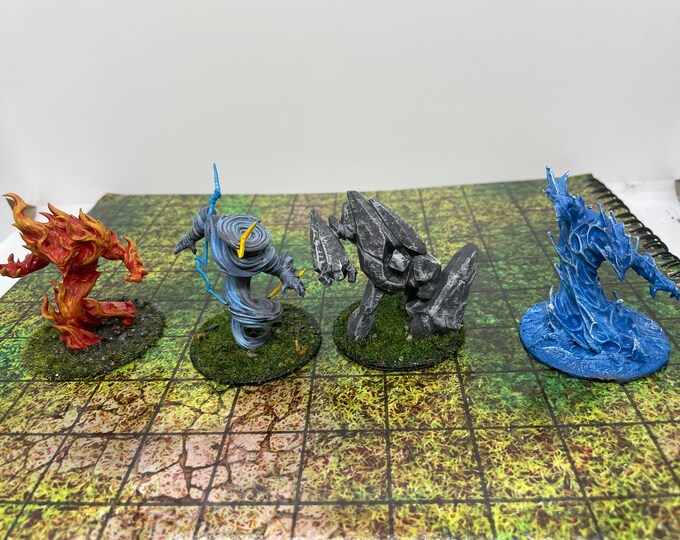 3D Printed Painted Elementals Tabletop RPG, Dungeons and Dragons, D&D ...