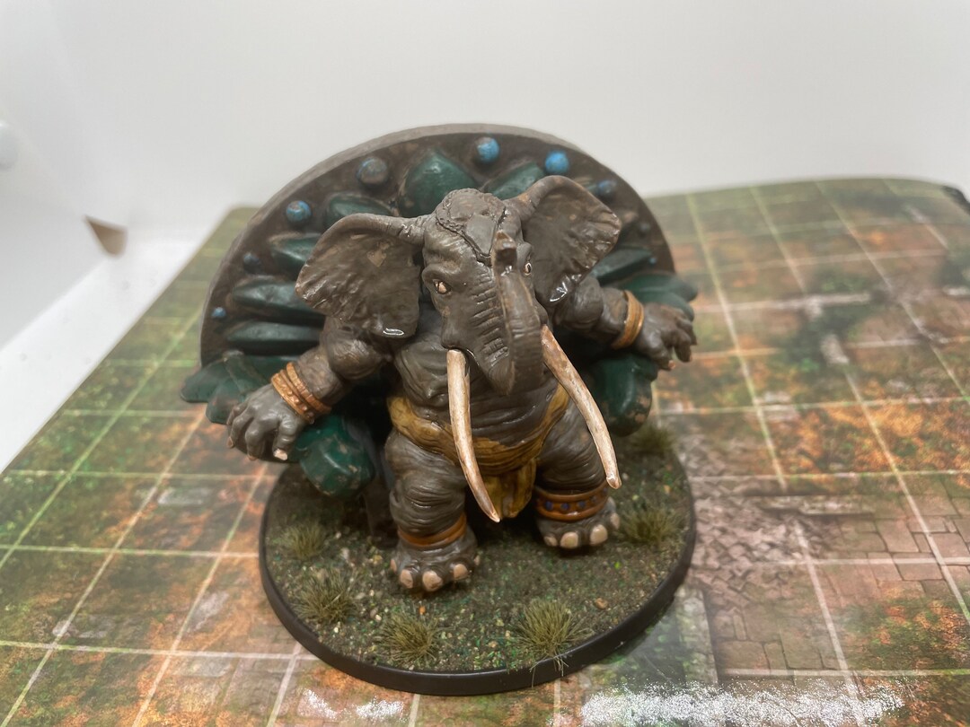 Painted Lord of the Jungle Elephant King Miniature - Tabletop RPG ...