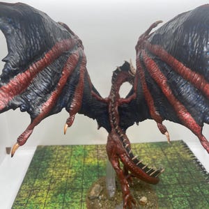 Painted Adult Red Dragon Miniature - Tabletop RPG, Dungeons and Dragons ...