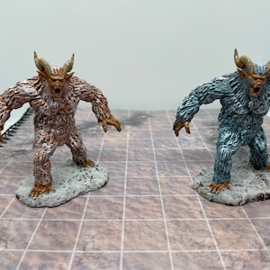 Painted Abominable Yeti Miniatures Tabletop RPG, Dungeons and Dragons ...