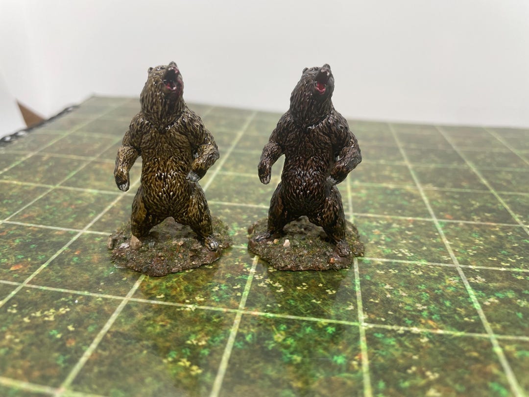 Painted Grizzly Bear Animal Miniature - Tabletop RPG, Dungeons and ...